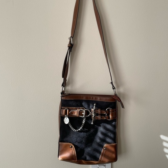 Chaps | Bags | Chaps Crossbody Bag Black Brown | Poshmark